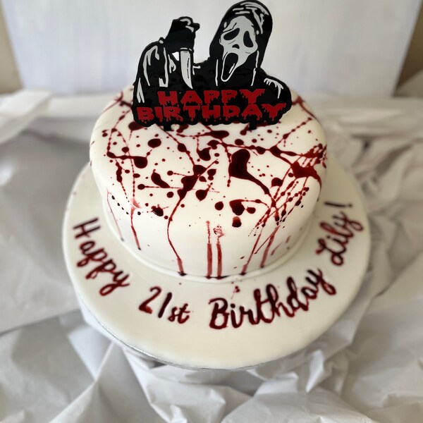 Scream Inspired Ghostface Happy Birthday Cake Topper - Etsy UK