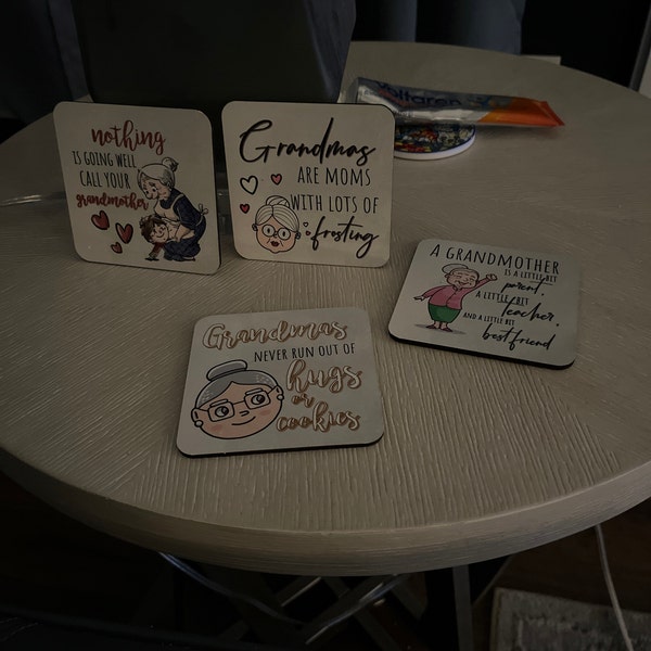 Grandma Custom Coasters: Funny MDF Birthday Gift - Etsy