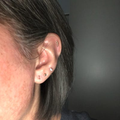 14k Solid Gold Heart Rook Earring Heart Rook Piercing Diamond Curved ...