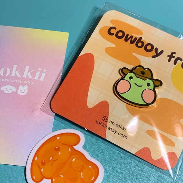 Cowboy Frog Enamel Pin, Cute Froggy Gift - Etsy