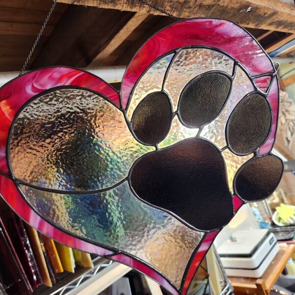 PATTERN • Heart Paw Stained Glass Pattern • PDF • Digital Download ...