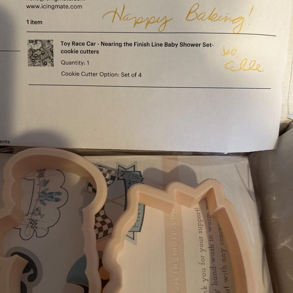 Toy Race Car - Nearing the Finish Line Baby Shower Set- Cookie Cutters ...