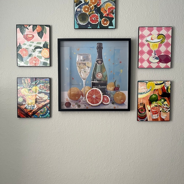 Kitchen Gallery Wall Set of 600, Kitchen Wall Art, Food Prints, Modern ...