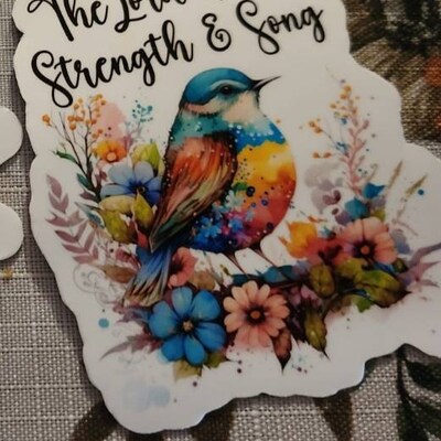 The Lord is My Strength Sticker, Bible Sticker Pack, Faith Sticker ...