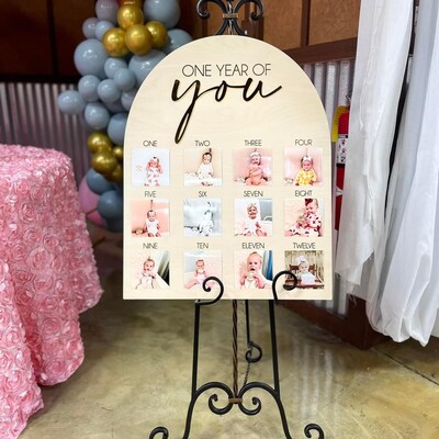One Year of You Milestone Wooden Sign First Birthday Sign - Etsy