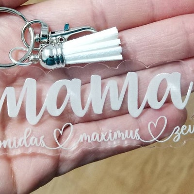 Mama Keychain With Kids Name Mama Keychain Customized Mom - Etsy