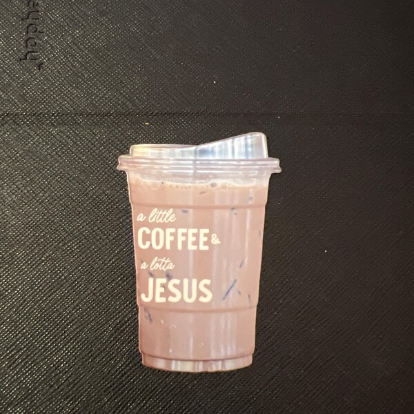 Iced Coffee and Jesus Sticker, Trendy Christian Stickers, Coffee and ...