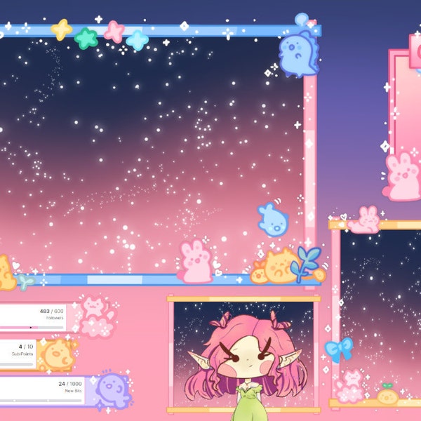 4 Animated Cozy Stream Screens for Twitch Twitch Overlay Stream Overlay ...