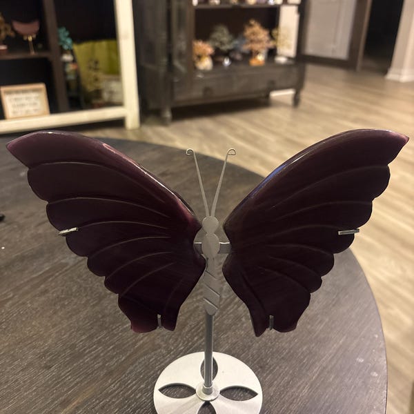 Red Plume Agate Crystal Bird Wings - Etsy