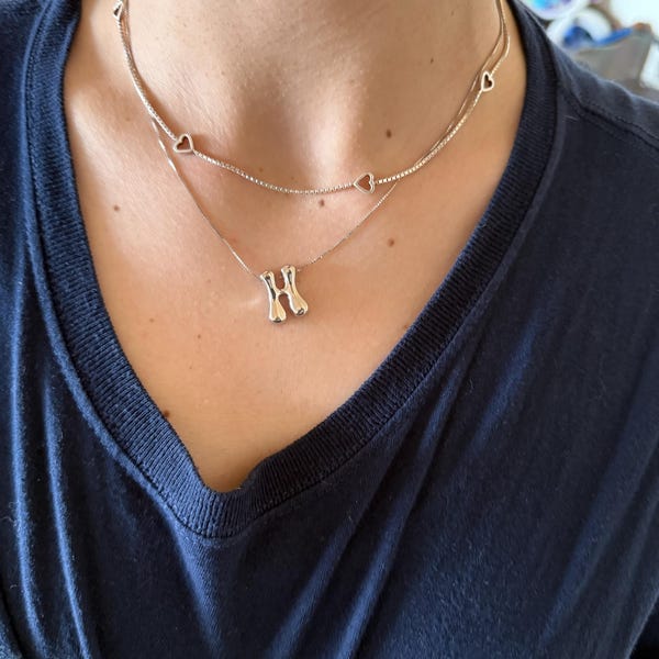 14K Gold Bubble Name Necklace, 3D Balloon Letter Name Necklace, Balloon ...