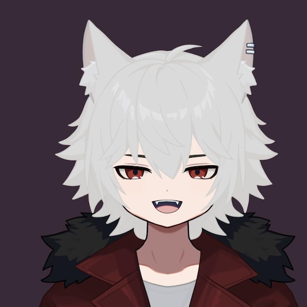 Wolf Boy Vtuber Live2d Model / Premade / Customizable Vtuber / Full ...