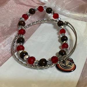 Ohio State Bracelet, Buckeyes Bracelet, Ohio State Fan Gift, Buckeye ...