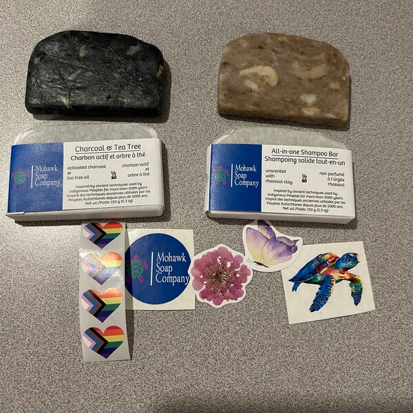 Indigenous Soap Gift Set Two Large Bars, Three Crocheted Hemp Scrubby ...