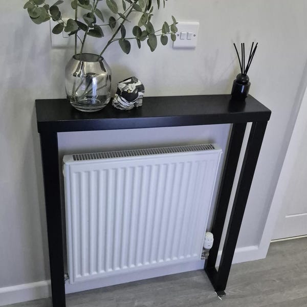 White Console Table, Hallway Table, Radiator Shelf, Rustic Hallway ...