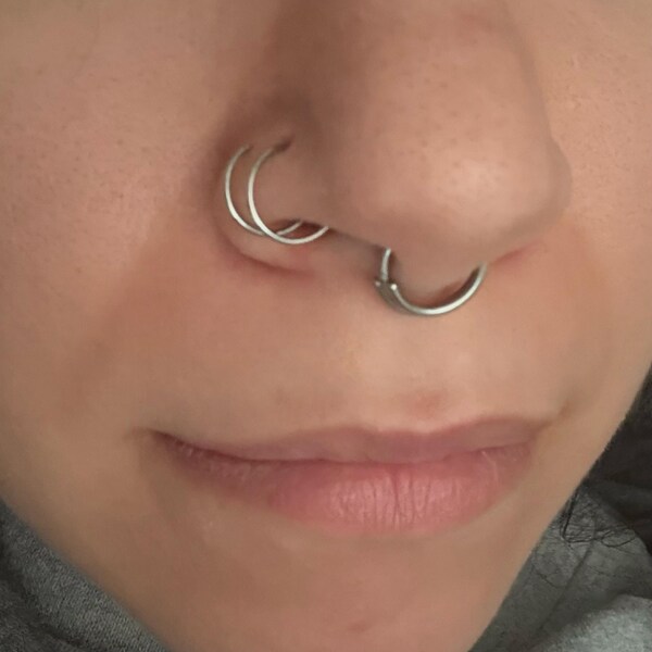 16G Moon Dangle Septum Ring/daith Earrings/helix Hoop/septum Clicker ...
