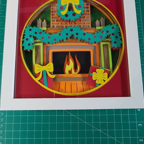 3D MANTLE With STOCKINGS Svg 3D Christmas Svg CHRISTMAS Shadow Box Svg ...