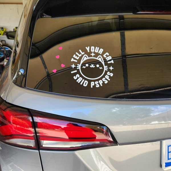 Funny Vinyl Sticker Gift Tell Your Cat I Said PSPSPS Waterproof Weather ...