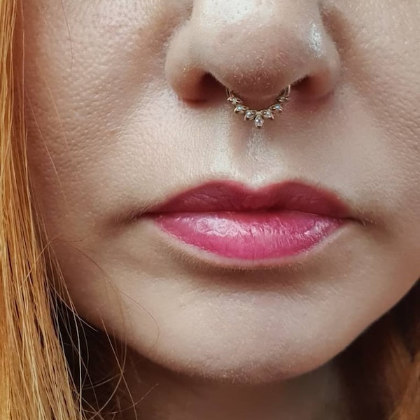 Rose Gold Septum Ring, Septum Jewelry, Septum Clicker Piercing, Cute ...