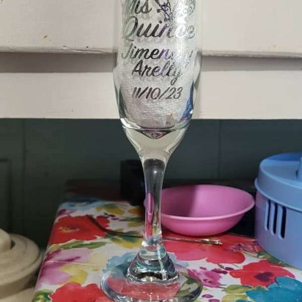 Copa De Vidrio Personalizada Para Quinceañera O Sweet 16! Personalized ...