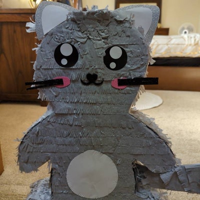 Sale Standing Kitty Cat Pinata Birthday Gray Color for - Etsy