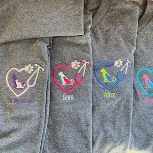 Full Zip Vet Tech Jacket With Sleeve, Vet Assistant Hoodie With Pockets ...