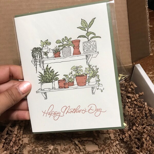 Mother's Day Indoor Garden Letterpress Card | House Plants Greeting ...