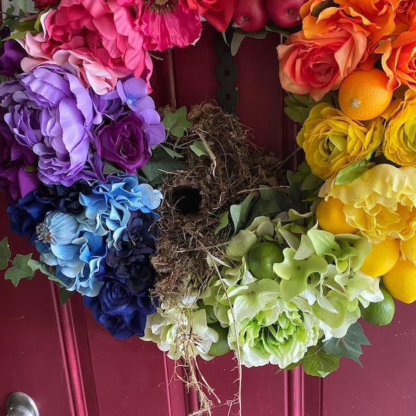 Rainbow Pride Wreath,floral Pride Wreath,pride Month Decor,lgbtq ...