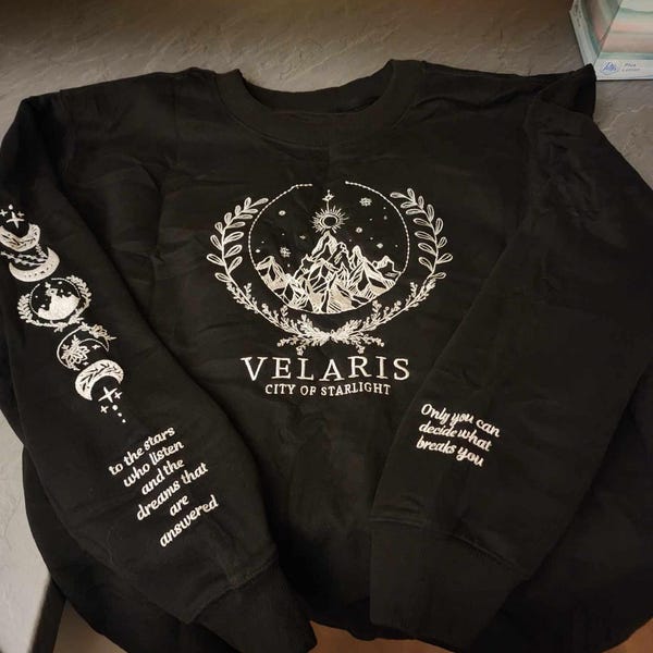 Velaris Embroidered Sweatshirt,velaris City of Starlight Embroidered ...