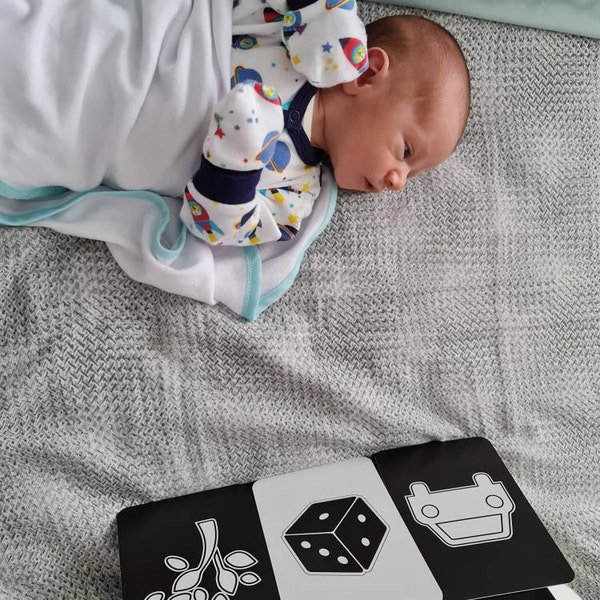 24 Design Baby Sensory Development Flash Cards Object Set High Contrast ...