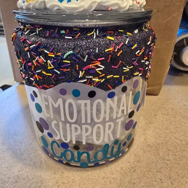 Personalized Funny Glass Coworker Candy Jar for Emotional Support ...