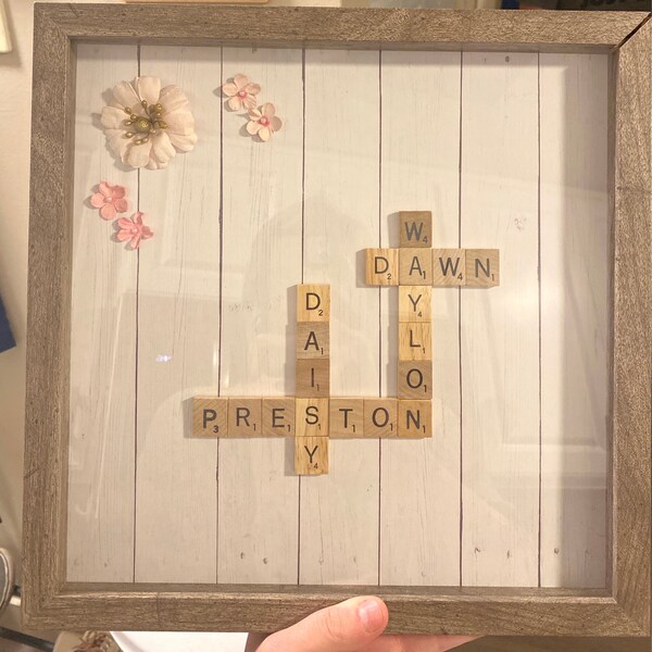 Family Frame, Scrabble Wall Art, Personalized Frame, Scrabble Frame ...