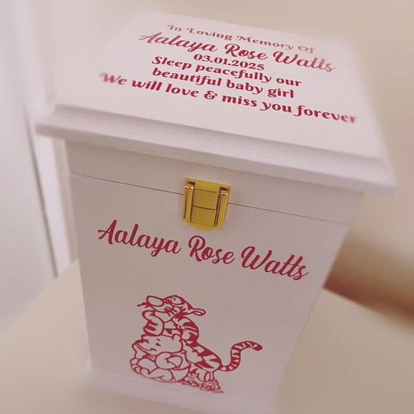 Baby/childs Teddy Tall Ashes Casket/urn/box With Clasp - Memorial Box ...