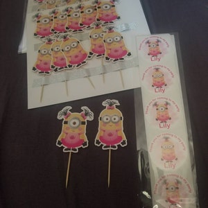 Minions Party Straws set of 12 Pre-assembled With Straw of Your Choice ...