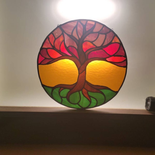 Tree of Life Stained Glass Pattern PDF Digital File-circle and Square ...