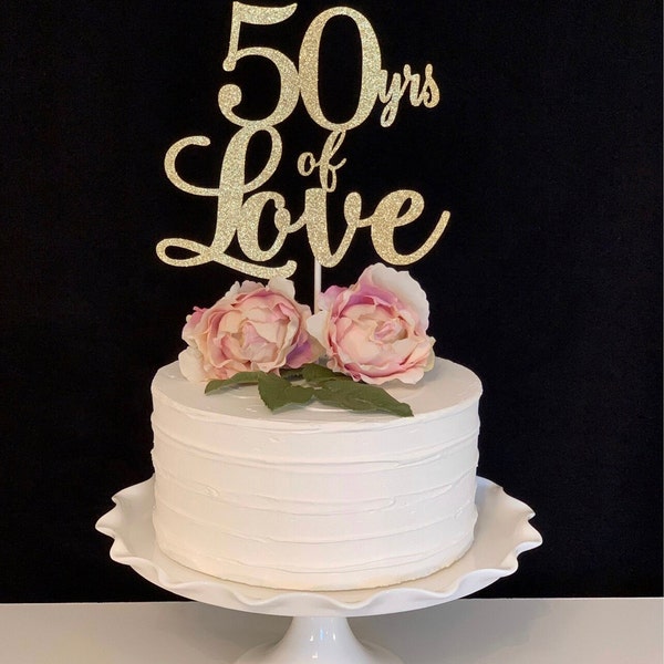 50th Anniversary Cake Topper - Etsy