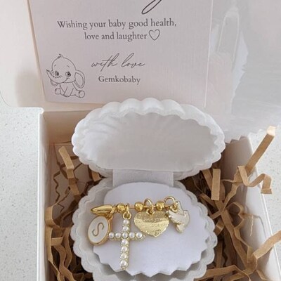 Personalized Italian Cornicello Gold Baby Pin Baby Brooch Baptism Pin ...