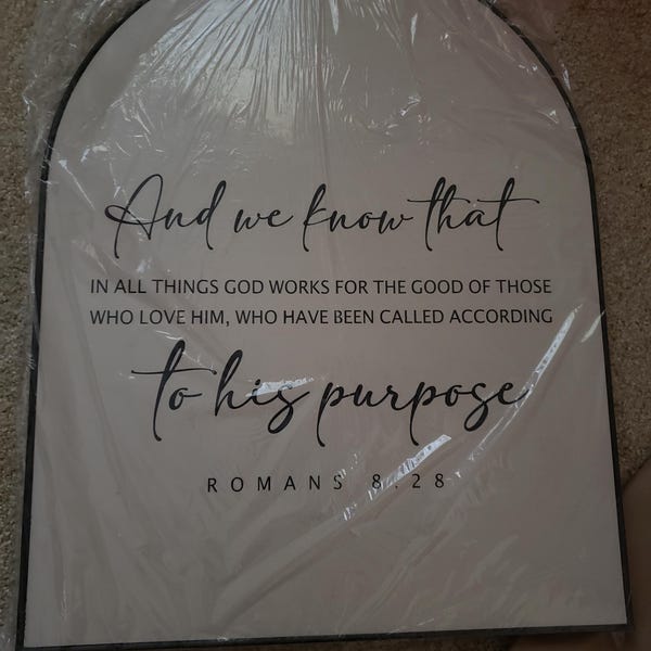 Arched Sign - Romans 8:28 - Scripture Wall Art - Grace and Mercy ...