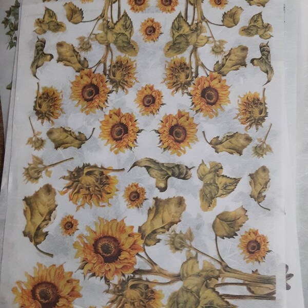 ITD Collection Sunflower Rice Paper - Flower Rice Paper - Sunflower ...