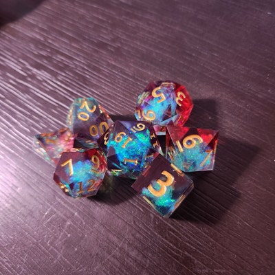 Demon's Blood DND D6, D20 Dice, Red Sharp Edge D&D Dice Set, Dungeons ...