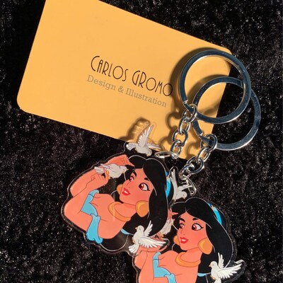 Aladdin & Jasmine Disney Keychain 6 Cm, Disney Accessory - Etsy