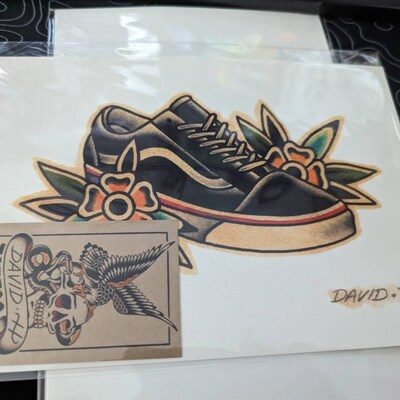 American Traditional A5 Old School Mermaid Tattoo Flash Art Pinup Print ...