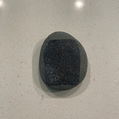 Custom Made Fingerprint Worry Stone, Free Engraved Personalization ...