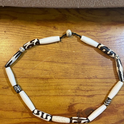 25 Batik Bone Beads Cylinders African Bone Beads Fair Trade Beads Cylindrical Bone Beads Kenya ...