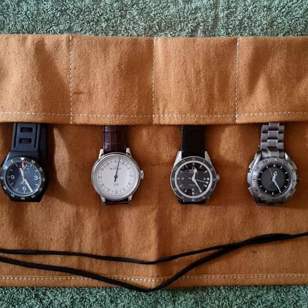 Canvas Travel Watch Roll, Canvas Storage Watch Roll, Watch Holder ...