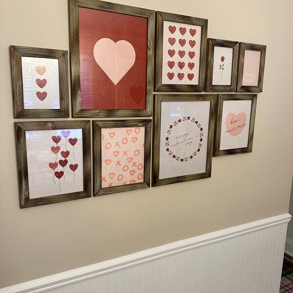 Valentines Day Printable Gallery Wall Art Bundle, Set of 16 Modern ...