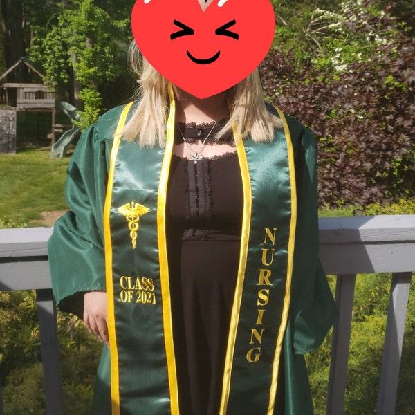 Custom Embroidered Nursing Graduation Stole, Class of 2026, Grad Sash ...