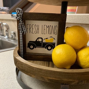 Fresh Lemon Farmhouse Truck Sign Spring Summer Tiered Tray - Etsy