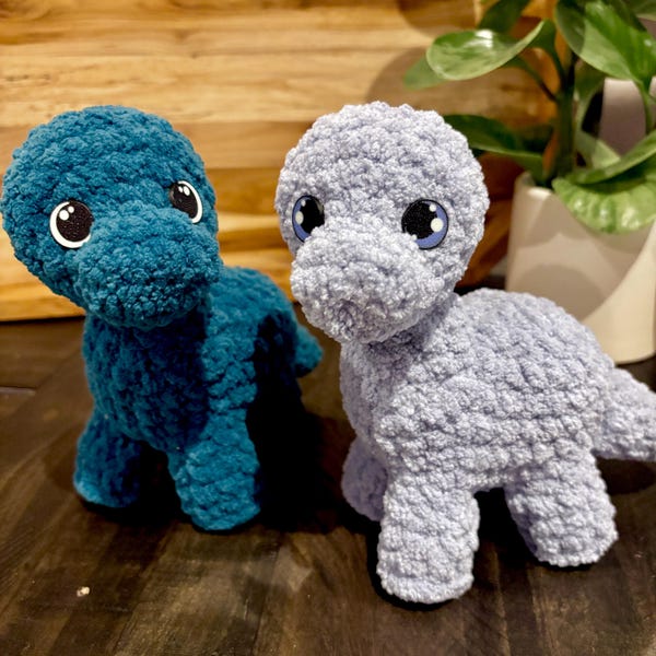Mini Brontosaurus Crochet Pattern – Low Sew Dinosaur Amigurumi PDF by ...