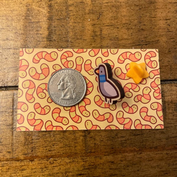 Wooden Animal Pins | Cute Creature Badges Funny Cartoon Gifts Set - Etsy