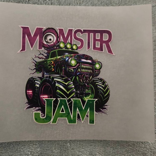 Momster Jam Monster Truck DTF Transfer: Custom Apparel Decal - Etsy